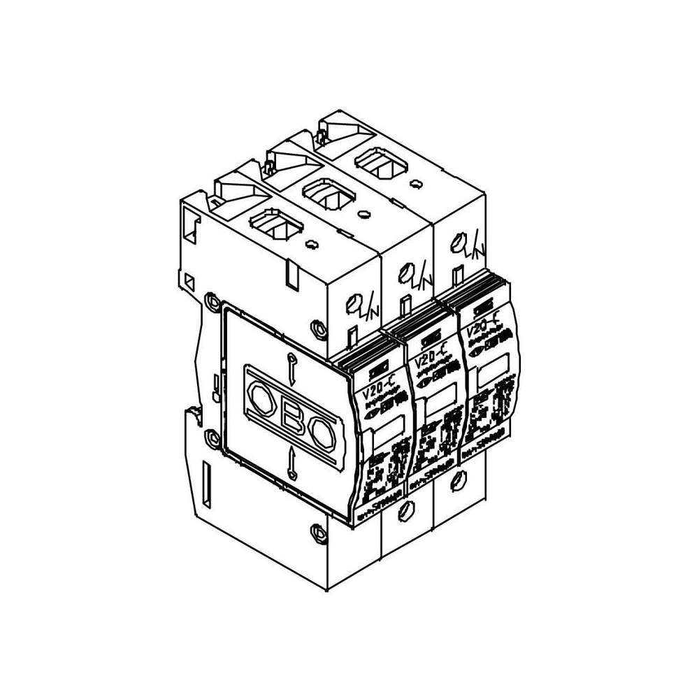 OBO Túlfeszültség levezető, T1+T2, mért vagy méretlen oldalra 5096877